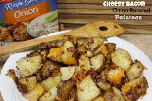 Cheesy Bacon Onion Roasted Potatoes Recipe